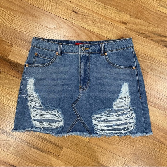 Skirts | Ripped Denim Skirt | Poshmark
